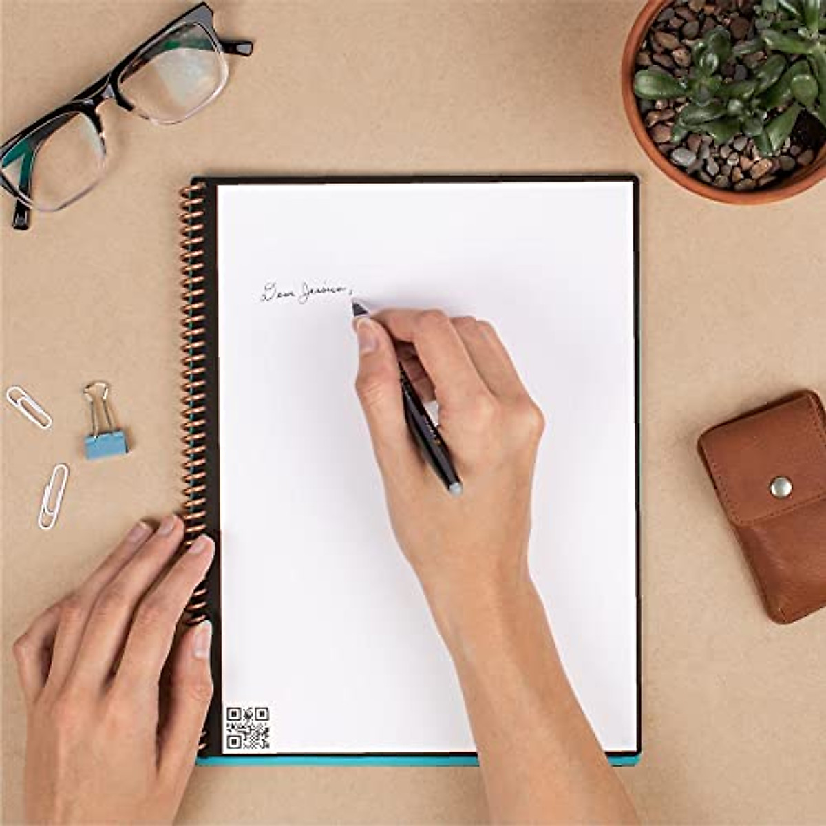 Rocketbook Smart Reusable Notebook - Lined Eco-Friendly Notebook with 1 Pilot Frixion Pen & 1 Microfiber Cloth Included- Midnight Blue Cover, Letter Size (8.5" x 11")
