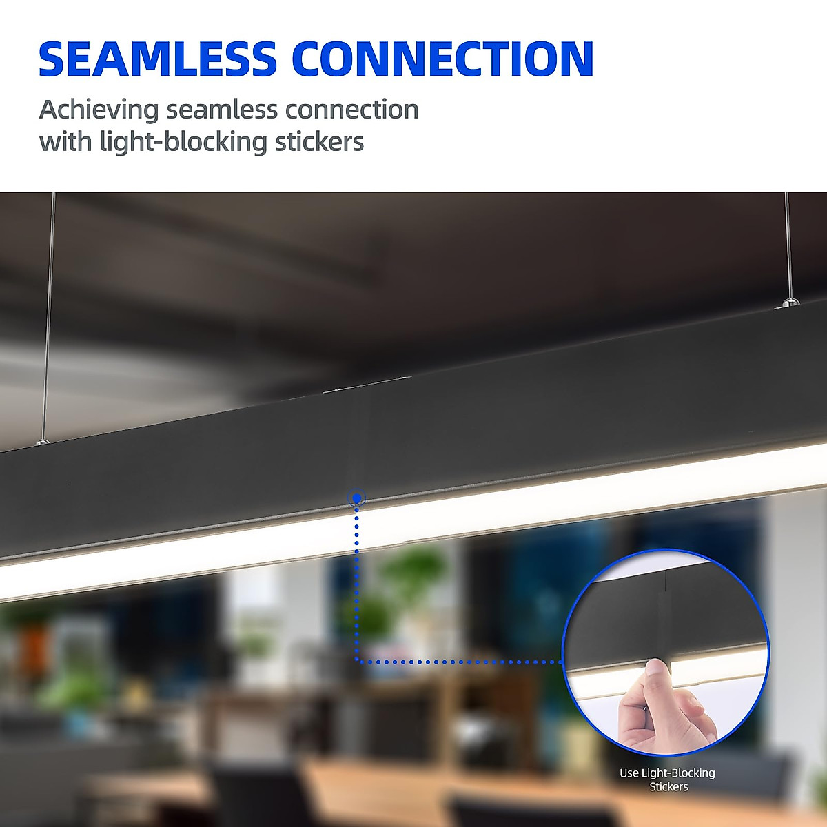 Barrina LED Hexagon Light, DIY Linear Light, Dimmable Hanging Shop Light, 2700K 4000K 5000K Color Changing, Linkable Office Light Fixtures, Seamless Connection, 5568-0-10V Series