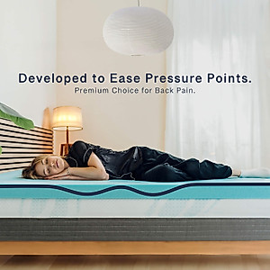 Clara Clark Memory Foam Mattress Topper, 2 Inch King Mattress Topper for Bed, Ventilated Design & Cooling Gel Infused Mattress Pads, Travel & College Dorm Room Essentials King Size Mattress Topper 2"