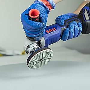 Sali 10 Pack Diamond Polishing Pads 4 Inch Wet/Dry Granite Stone Polish Pad Kit for Drill, Grinder, Polisher Polishing Pad for Concrete Marble Stone Countertop Quartz 1000# Grit