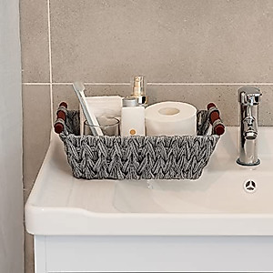 GRANNY SAYS Bundle of 2-Pack Gray Bathroom Decor Baskets & 1-Pack Plastic Cutlery Organizer