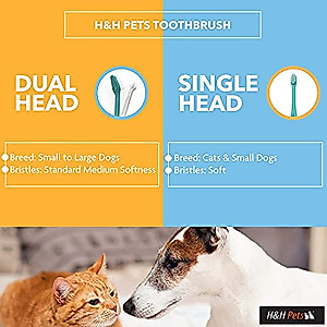 H&H Pets Dog Toothbrushes from Large to Small| Best Professional Dog Cat Toothbrush Series with Many Design & Size Options Breeds