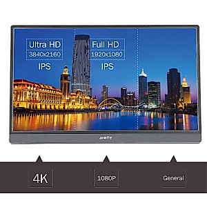 Anmite Portable Gaming Monitor 15.6 Inch Mobile Computer Display External Display for Xbox PS4 Phone with Speakers Type-C USB-C HDMI IPS UHD 1080P LED Screen