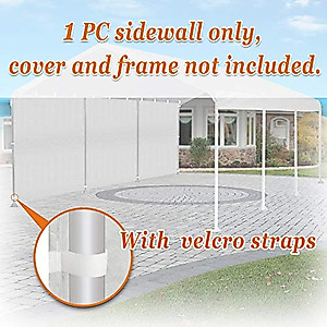 Strong Camel Carport Replacement Sidewall Instant Canopy PE Side Wall,6.4FTx19.7FT (1 Pack Side Wall Only) (White)