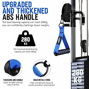 WALITO Exercise Handles, Replacement Cable Machine Attachments for Home Gym Equipment, Pulley System, Pilates, Resistance Bands, Strength Trainer, Heavy Duty Working Out Handles Accessories