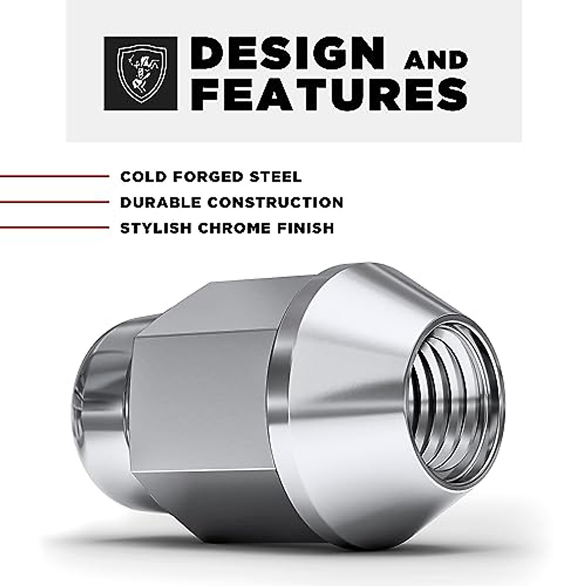 White Knight 1707S-20AM Chrome M12x1.50 Bulge Acorn Lug Nut, 20 Count (Pack of 1)