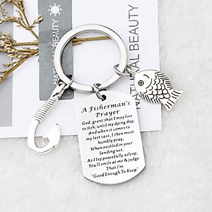 WSNANG Fisherman Anglers Gift A Fisherman's Prayer Keychain Fishing Lover Gift Fishing Lure Jewelry (Fisherman Prayer DT)