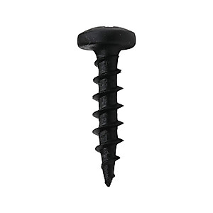 100 Pack Rok Hardware #8 x 3/4" Coarse Deep Thread Pan Head Screws Black Phosphate Wood MDF