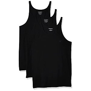 Emporio Armani Men's 3-Pack Tank Top Regular Fit, Black, Large