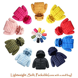 CECORC Winter Coats for Kids with Hoods Light Puffer Jacket for Girls | Baby, Infants, Toddlers, 2T,Rose