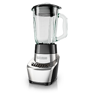 BLACK+DECKER FusionBlade Blender with 6-Cup Glass Jar, 12-Speed Settings, Silver, BL1111SG