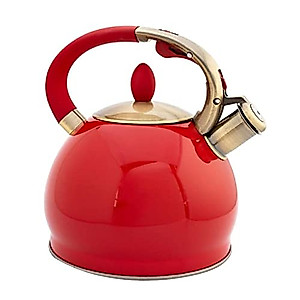 Tea Kettle Stovetop Whistling Teapot 3.5L Stainless Steel Kettle High Capacity Gas Whistle Kettle Induction Cooker Teapot Thicken Kettle Whistling Kettle Whistle Kettle Stove Top Kettle (Color : Red