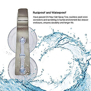 Spiral - 2-Pack Suction Cup Stainless Steel Hanger - Strong Heavy Duty for Garden, Kitchen and Bathroom, Hanging Bird Feeders, Plants, Wind Chimes, Wreath, Towel, Bathrobe and Loofah