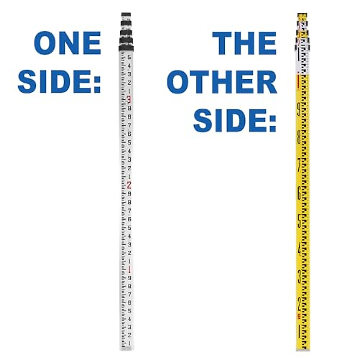 Iglobalbuy Surveying Tripod 65" Extended Height + Aluminum Grade Rod 16.4 Feet, Surveying Tripod Double-sided 5 Section Telescopic Rod Surveryor for Rotary Laser Level Transit Construction