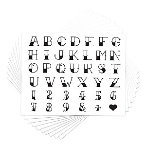FashionTats Finger Tats Temporary Tattoo Letters (10 Pack) | Skin Safe | MADE IN THE USA | Removable