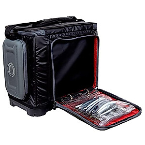 Plano KVD 3700 Signature Series Tackle Bag, Black with Red Accents, Water-Resistant TPE Coated Fabric, Premium Customizable Fishing Storage, Soft Tackle Bag