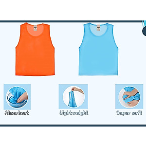 imflyker Scrimmage Pinnies Jerseys Vests Pinnies for Youth Adult Sports Basketball, Soccer, Football, Volleyball (6 Orange + 6 Blue)