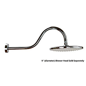 Purelux 17 Inches Shower Arm Made of Stainless Steel Water Outlet PJ1701, Long Reach Shower Head Extension Chrome Finish