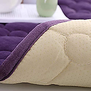 Bay Window Cushion, Plush Thickened Non-Slip Bay Window Pad Modern Windowsill Bench Seat Cushion for Indoor Sofa Bedroom Living Room Bay Window Mat Purple-Pillow 45 * 45CM(18 * 18")