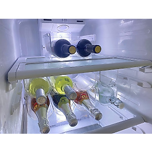 OKITCHEN Set of 4 Refrigerator Wine Rack, Cabinet Water Bottles Storage Organizer, Stackable Wine Rack for Kitchen Countertop Save Space, 1-Bottle 4 Packs