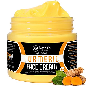 Turmeric Cream for Face & Body - All Natural Turmeric Cream Skin Brightening Lotion - Turmeric Cream Cleanses Skin, Fights Acne, Evens Tone - Pure Handcrafted Skincare Made in the USA 2 Oz
