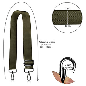 Allzedream Wide Purse Strap Replacement Crossbody Shoulder Bag Adjustable (Olive Green)