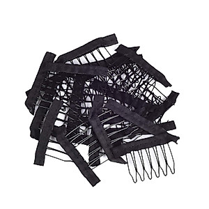 Smilco 32 Pcs Wig Clips, Metal Snap Wig Combs for Making Wigs
