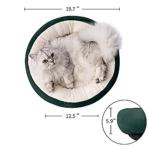 Love's cabin Round Donut Cat and Dog Cushion Bed, 20in Pet Bed for Cats or Small Dogs, Anti-Slip & Water-Resistant Bottom, Super Soft Durable Fabric Pet beds, Washable Luxury Cat & Dog Bed Green