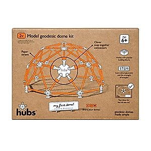 Hubs - Geodesic Dome Toy Construction kit | 6+ | STEM - Engineering - Educational - Building - DIY - Architecture - Geometry - Buckminster Fuller | Works with Lego for Creative Play | 263 pcs.
