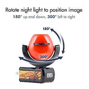 Projectables Pixar Cars LED Kids Night Light, Plug-In, Projector, Dusk-to-Dawn, Lightning McQueen, Mater, Holly, for Hallway, Bedroom, Nursery, Playroom, Gaming Room, 11740