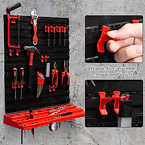 54-Piece Wall Mounted Peg Board,Large Capacity Garage Storage Rack,Pegboard Wall Organizer Tool Organizer for Tool, Parts,Workbench,Garge