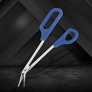 Craft Scissors, Stainless Steel Long Handle Small Scissors Multifunctional Bent Tip Tweezers Shears Professional Handcraft Scissors for Cutting Fabric Paper Photos