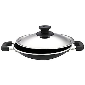 Pigeon Non Stick Appam Pan, 8" Appam Kadai with Stainless Steel Lid, Residue Free Appam Maker for Induction Cooker, Appa Chatty Breakfast Appam Pan Patra, Palappam Maker, Egg Hopper Pan for Omelettes