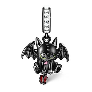 EZ Tuxedo MITSOKU Happy Present Box Charms in 925 Sterling Silver with Red Enamel for Bracelets