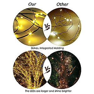 IForSoo Christmas Lights Outdoor, 33ft Outdoor LED String Lights ,8 Modes for House Yard Wedding Garden