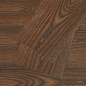 VEELIKE 36-Pack Brown Chestnut Wood Peel and Stick Floor Tile Bathroom Waterproof Wood Look Vinyl Flooring Planks 6''x36'' Self Adhesive Brown Flooring for Bedroom Living Room Kitchen