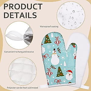 4 Pcs Blank Sublimation Oven Mitts Heat Resistant Kitchen Gloves Cotton for DIY Kitchen Dining Room Accessories