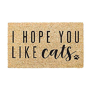 Printed Coir Doormat - Pets - Flocked (I Hope You Like Cats)