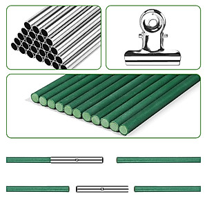 60 PCS Greenhouse Hoops Grow Tunnel 10 Sets of 8.5 FT Long Garden Hoops Kit, RIFNY Rust-Free Fiberglass Raised Beds Hoops for Garden Netting, DIY Garden Support Hoops Arch Frame