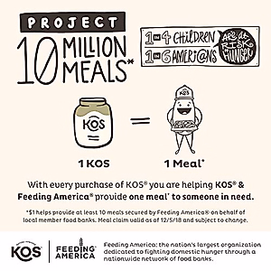 KOS Vegan Protein Powder Erythritol Free, Vanilla USDA Organic - Pea Protein Blend, Plant Based Superfood Rich in Vitamins & Minerals - Keto, Dairy Free - Meal Replacement for Women & Men, 30 Servings