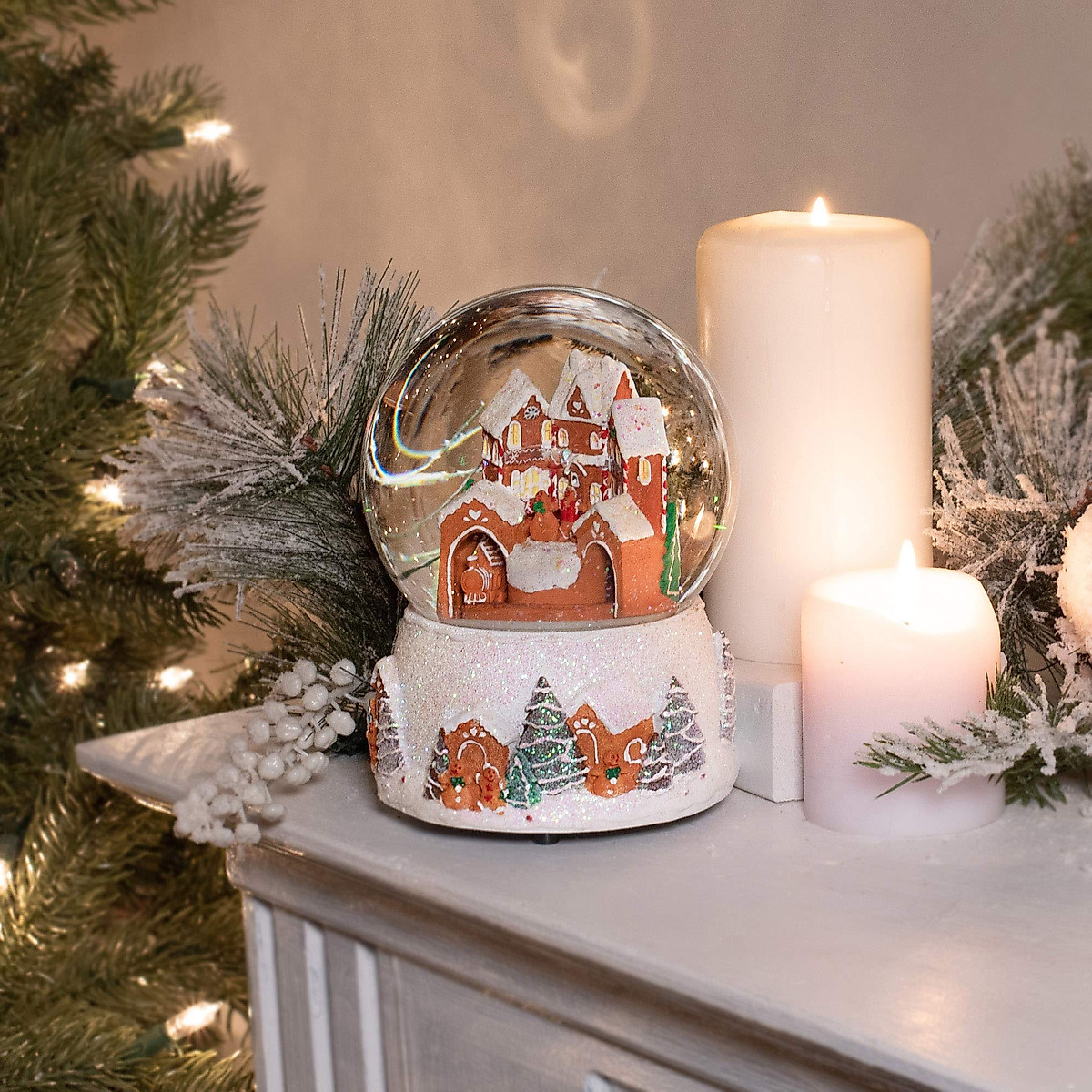 Roman 133520 Musical Gingerbread Dome Snowglobe, 5.7 inch, Multicolor