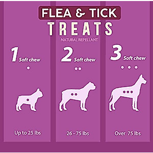 SUNNYCHEWS Flea and Tick Prevention for Dogs| Dog Flea & Tick Control Chewable| Dog Flea Treatment with Bacon Flavor| Natural Flea and Tick for Dogs| Dog Flea with Hemp, Garlic, Flaxseed, 12oz 90 chew