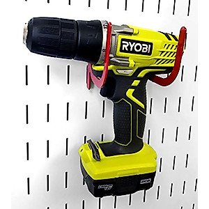 Wall Control Slotted Pegboard U-Hook for Wall Control Pegboard Only, 4" Peg Hook Reach, 2-Hook Pack (Red)