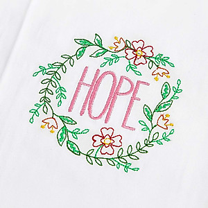 WINCSPACE Sweet and Cute Kitchen Towels Stitchwork with Dream Hope Smile Be Happy Love Live Simple 6 Set French Fry Flour Sack Tea Dish Towel(18INCH*28INCH) (6)