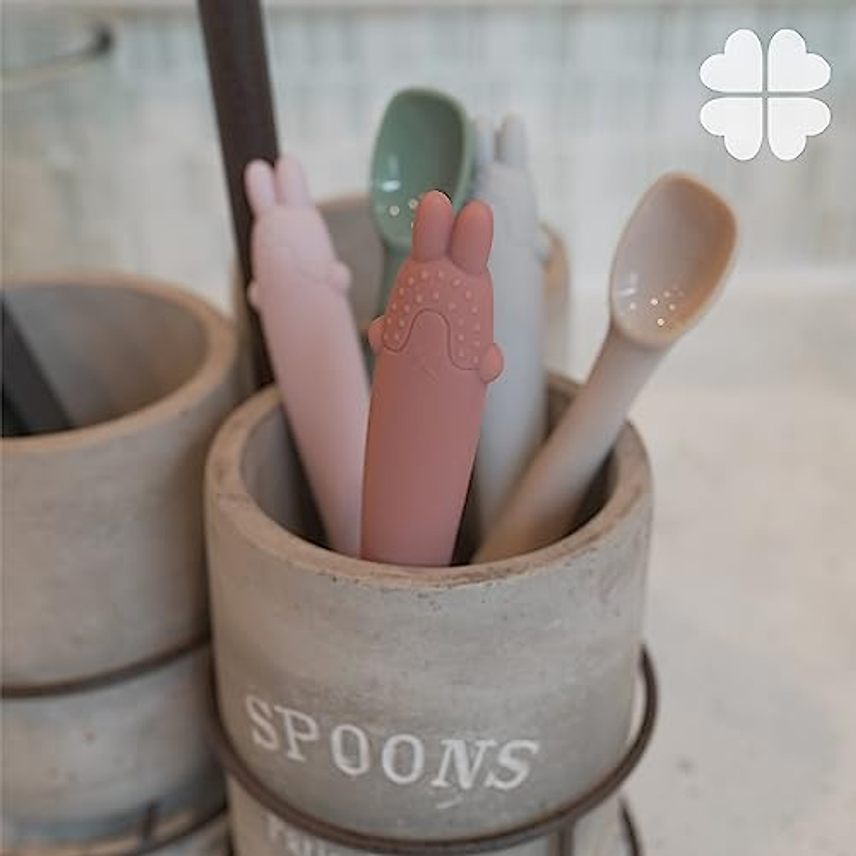 Silicone Baby Feeding Spoons-First Stage, Bendable Utensils for Infant & Parent-Baby Led Weaning, Toddler Self-Feeding & Training-Soft-Tip, Chewproof Teether l 4 Months + [5 Pack with a Portable Case]