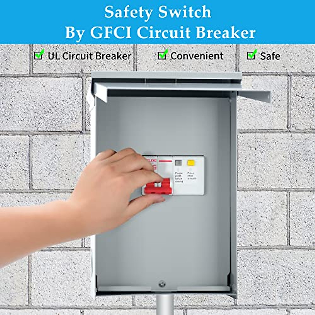 Briidea 60 Amp Spa Panel with 3-Pole 60 Amp GFCI Breaker, IP 65 Waterproof, Ideal for Spas, Hot Tubs, Swimming Pools, Home