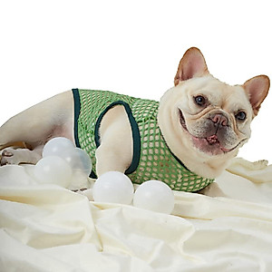 2-Pack with Headband, Mesh Dog Shirt for Pet Clothes Puppy T-Shirts Cat Tee Breathable Stretchy-Puppy Soft Breathable Mesh T-Shirts (M,Green)