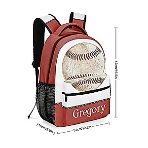 Eiis Retro Vintage Baseball Red Students Personalized School Backpack for Kid-Boy /Girl Primary Daypack Travel Bookbag