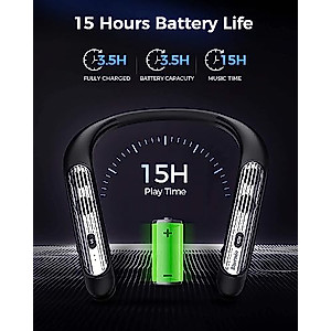 Gardway Portable Bluetooth Speakers, Neckband Bluetooth Speakers with Built-in TF Card,Wearable Wireless Speaker CVC 8.0 Noise Cancelling 3D Sound Personal Sport Speaker with Mic (Black 2023)