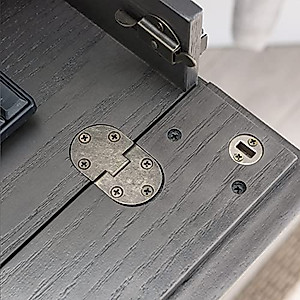 Leick Home Chisel & Forge Corner Computer Desk, Smoke Gray/Matte Black